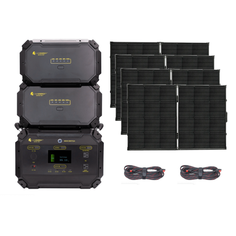 Lion Safari ME 5,000wH Solar Generator Gold Plus Kit & 4 x 100W Solar ...